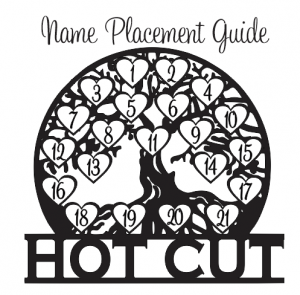 Customised Family Tree - Up to 21 Hearts - 80cm - Hot Cut