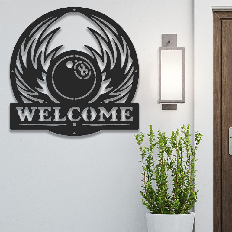 8 Ball Welcome Sign - Hot Cut