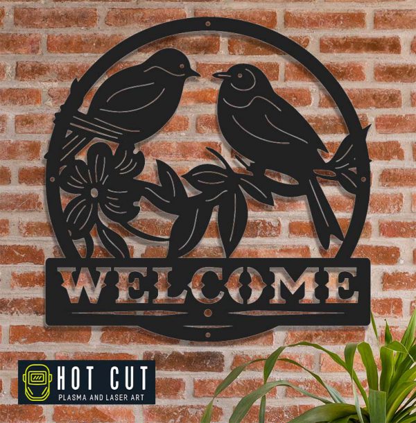 Love Birds Welcome Sign - Hot Cut