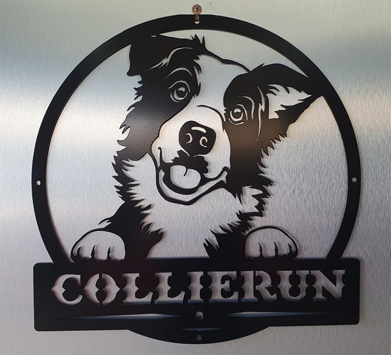 Border Collie Welcome Sign - Hot Cut