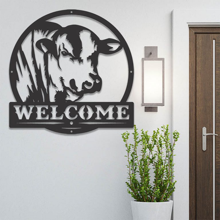 Angus Cattle Welcome Sign - Hot Cut