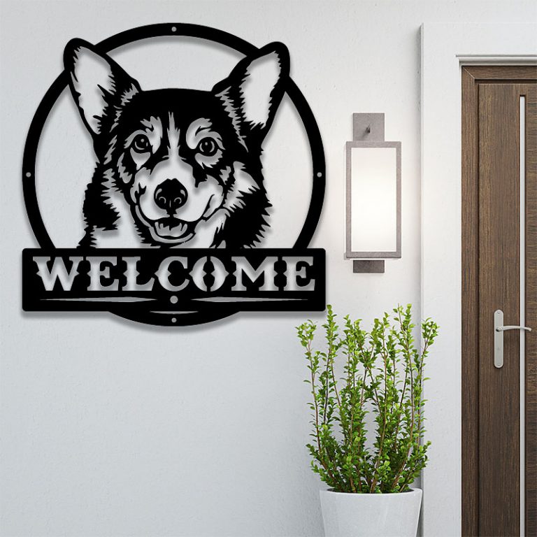 Corgi Welcome Sign - Hot Cut