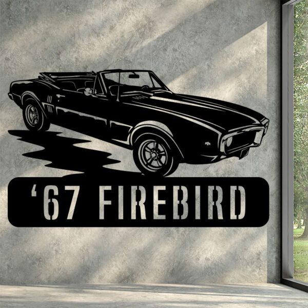 67 Pontiac Firebird Convertible Shed Sign - Hot Cut